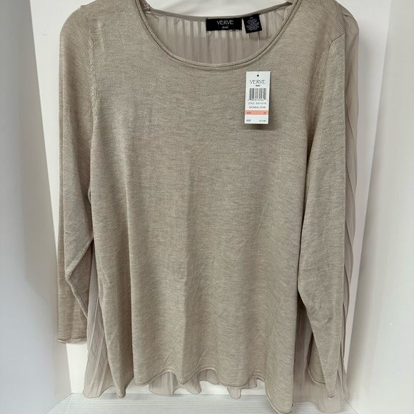 Verve | Tops | Verve 2x Beige Long Sleeve Top Nwt | Poshmark